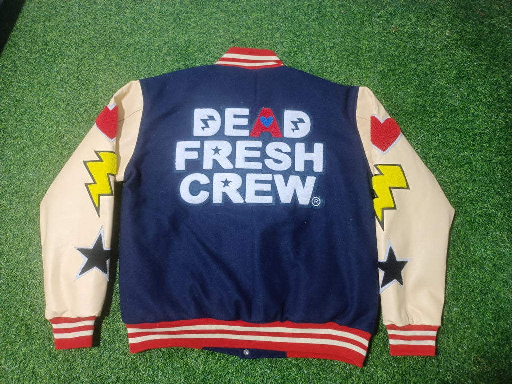 Letterman Jacket (New NAVY) – Dead Fresh Crew